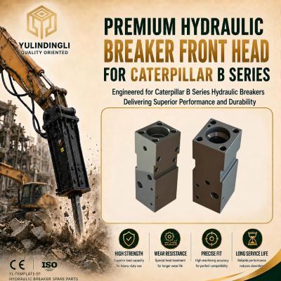 China SAE4140 Hydraulic Hammer Spares Parts Front Head Heavy Load For Road Renovation Excavator for sale