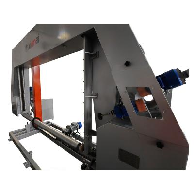 China Splitting Block Foam Into Thin Slices Horizontal PU Foam Cutting Machine With Delta VFD Worktable And Air Suction Device For Precision Cutting for sale