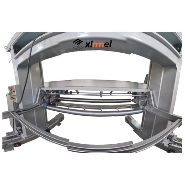 Robust PU Foam Cutting Machine For Horizontal Slicing On Rail With Auto Pressure Roller And Winding 2200mm Cutting Width