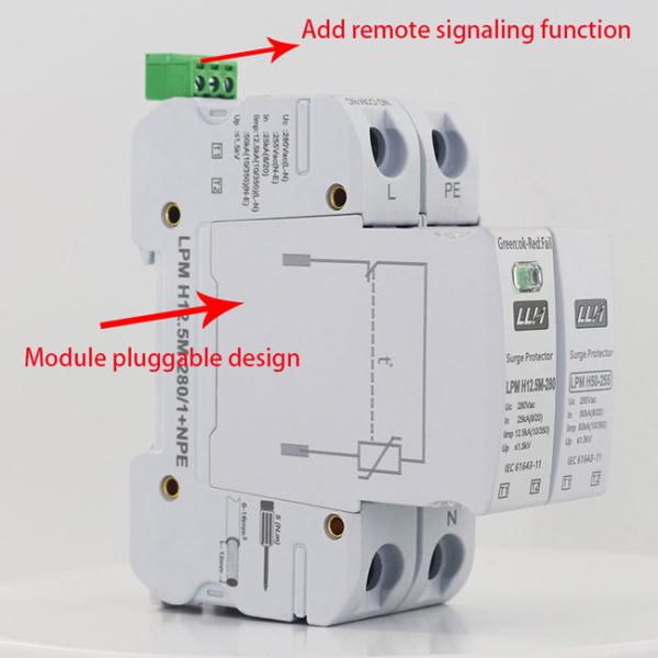 Quality Home Office T1 T2 SPD Single Phase Surge Protector 220V 15kA 30kA for sale