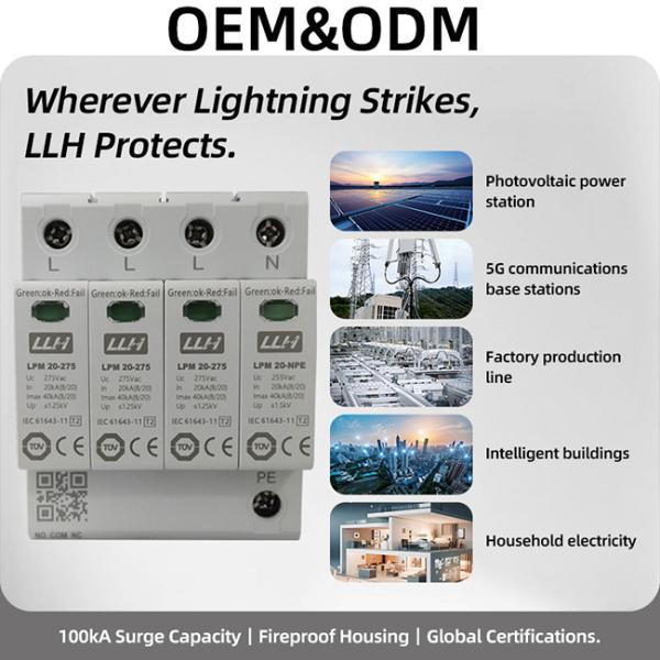 Quality Type 2 Surge Protection Device 3 Phase 220V 385V 40kA 80kA For Electrical Panel for sale