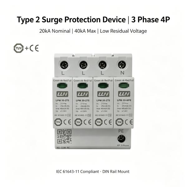 Quality Surge Protection Device | High Continuous Voltage 440Vac Three Phase Surge Arrester for sale