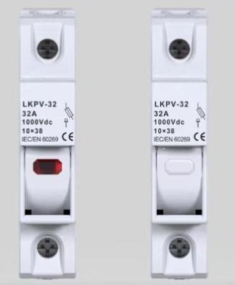 China 1000V DC PV Fuse Holder with Indicator Light 32A Overload Protection for Solar Power System for sale