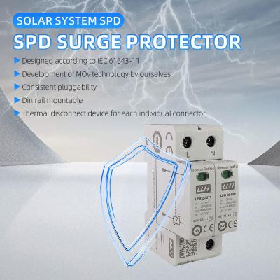 China Type2 Single Phase Surge Protection Device, 20kA Nominal Discharge 2P Indoor Secondary AC Lightning Arrester for sale