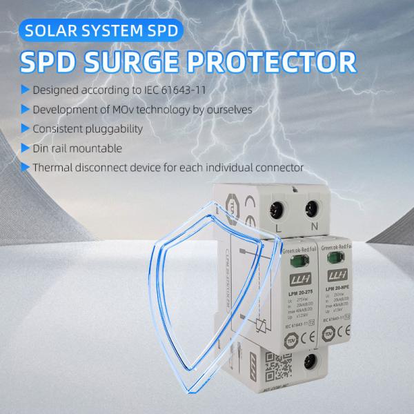 Quality Type2 Single Phase Surge Protection Device, 20kA Nominal Discharge 2P Indoor Secondary AC Lightning Arrester for sale
