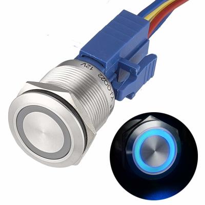 Cina Interruttore a pulsante momentaneo in metallo da 125 V CA 22 mm On Off 1NO1NC in vendita