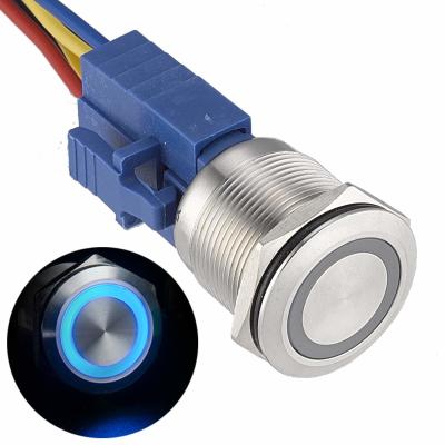 Cina Interruttore a pulsante momentaneo in metallo da 125 V CA 22 mm On Off 1NO1NC in vendita