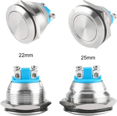 Cina Interruttore a pulsante momentaneo in metallo da 125 V CA 22 mm On Off 1NO1NC in vendita