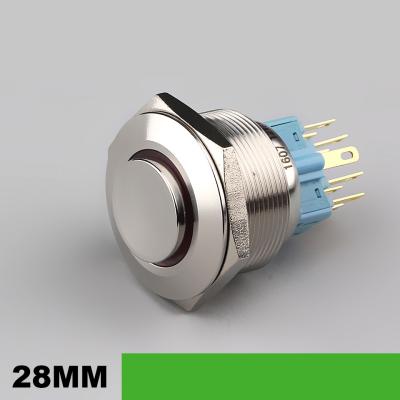 Cina Interruttori a pulsante in metallo illuminati da 28 mm LED ad anello rotondo da 500 V in vendita