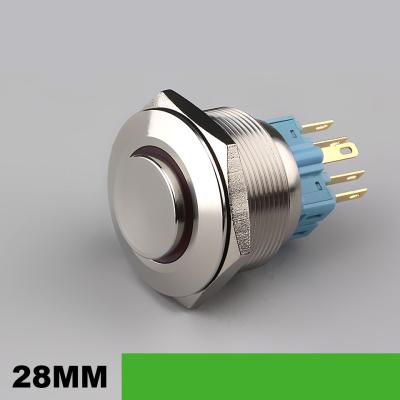 Cina Interruttori a pulsante in metallo illuminati da 28 mm LED ad anello rotondo da 500 V in vendita