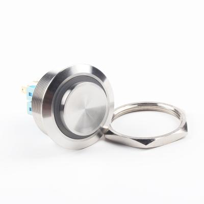Cina Interruttori a pulsante in metallo di accensione e spegnimento LED ad anello illuminato da 30 mm in vendita