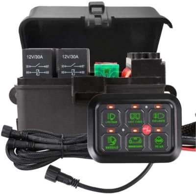 China 6 Gang 12V Led Switch Panel Kit RGB Automático Dimmable Universal Light Bar Controller com APP à venda