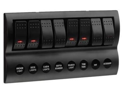 中国 海洋ボート 防爆スイッチパネル 8 LED インディケーター ロッカーオートフューズとバンド 販売のため
