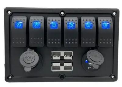 中国 12V 8 Way Gang Rocker スイッチ パネル W/ 50A デュアルアンダーソンプラグ アクセサリー 電源ソケット & デュアルUSB 販売のため