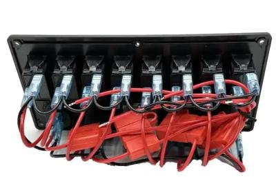 中国 12V 8 Way Gang Rocker スイッチ パネル W/ 50A デュアルアンダーソンプラグ アクセサリー 電源ソケット & デュアルUSB 販売のため
