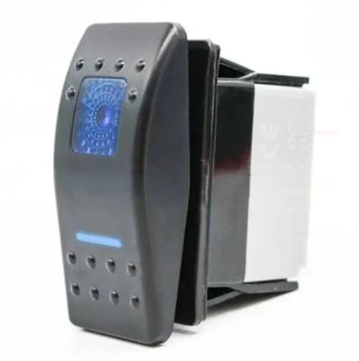 Cina 12V 24V Illuminato Blu LED Light Simbolo Laser impermeabile On/Off Boat Rocker Switch Per Auto Boat Marine RV in vendita