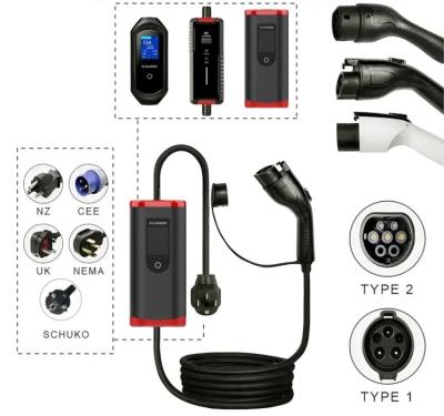 Cina IP65 16A-40A regolabile SAE J1772 Tipo 1 caricabatterie portatili in vendita