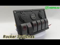 Marine Boat Rocker Switches Panel 6 Gang Waterproof With Fuse Protection