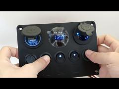 5 Gang waterproof Rocker Switch Panel with Dual