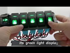 DC 12V 7 Gang Rocker Switch Panel With 4.8 Amp Dual USB Charger LED