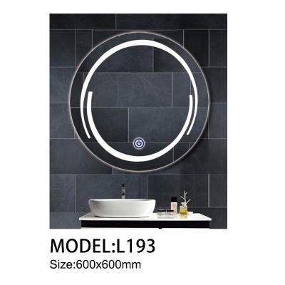 China Customized Modern Wall Mounted Decoration Semicircle LED Light 60*60cm Round Makeup Vanity Mirror Two For Home Hotel Bathroom factory