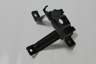 China metal stamping parts, black coated steel stamping support bracket for sale