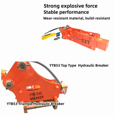 China YTB53 Top Type / Triangle Hydraulic Breaker 53 Chisel Suit 2.5-4.5 Ton Excavator for sale