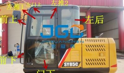 China SY85C 70 95C Excavator Front Gear Rear Window And Upper And Lower Windshield for sale