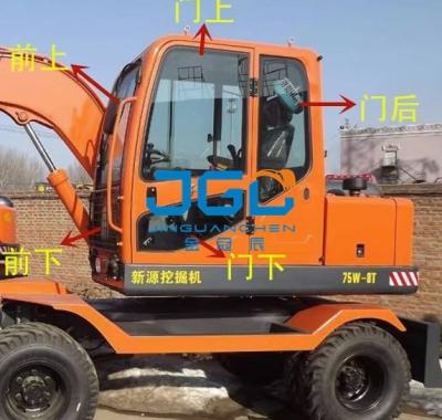 China XY75W-8 65W-8 Excavator Glass Doors And Windows Left And Right Front And Rear Windshield for sale