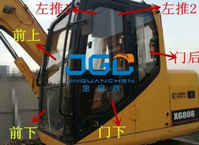 China XG808 Excavator Front And Rear Gears Left And Right Doors Skylight Upper And Lower Windshields for sale