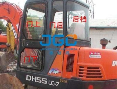 China Excavator Glass DH55-LC-7 Front And Rear Windshield, Left And Right Doors And Windows for sale