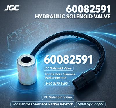 China 60082591 Hydraulic Spare Parts DC Solenoid Valve for danfoss parker Rexroth Sy60 Sy75 Sy95 for sale