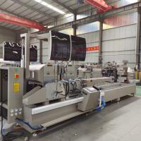 China 600mm CNC Double Mitre Cutting Saw with Printing Function 4200mm Cutting Length for sale