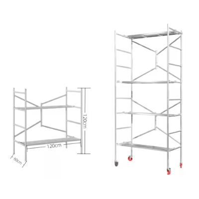 Cina Scaffalature mobili industriali in lega di alluminio Set di scala doppia Porta pieghevole Cornice di ferro in alluminio in vendita