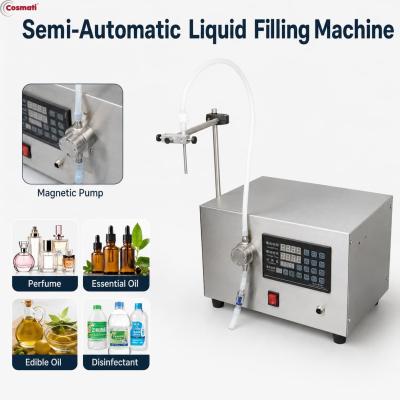 China Desktop Magnetic Pump Filling Machine Toner Serum Olive Oil Juice Beverage Filler for sale