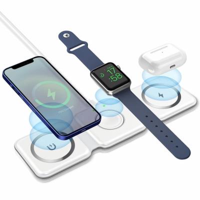 China 3In1 Wireless Charger Stand Foldable Private Mold With 15W Magnetic for sale