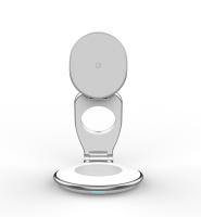 China Metal 3 in 1 360 Rotating Wireless Charger 15W Fast Charging Custom Logo Qi for sale