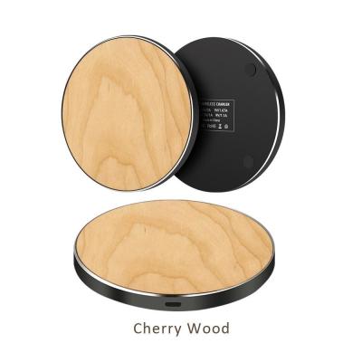 China 10w Fast Wireless Charger Pad Real Handcrafted Wood 9V/1.67A Input For Mobile Phone for sale