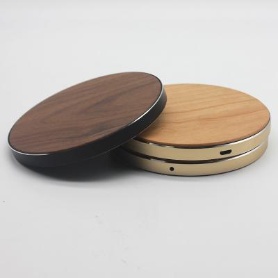China 10w Fast Wireless Charger Pad Real Handcrafted Wood 9V/1.67A Input For Mobile Phone for sale
