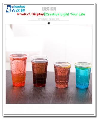 China 16 oz Clear Disposable plastic cups for beverage with dome lids for sale