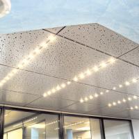 China Clip-In Aluminum Ceiling Panels 0.5-1.0mm Sound Absorbing Fireproof NRC 0.55 for sale