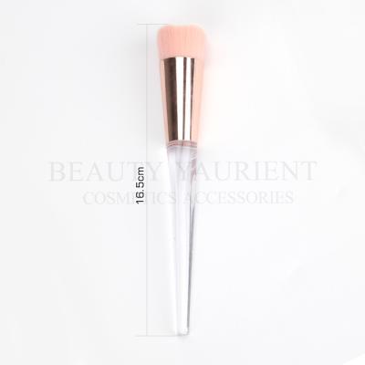 China Flower Shape Foundation Single Makeup Brush With Transparent Triangle Handle for sale