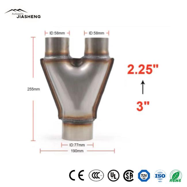Y-Shaped Three-Way Exhaust Pipe Direct Fit High Quality Automotive Parts Auto Catalytic Converter