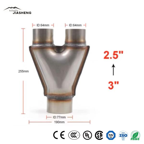 Quality Y-Shaped Three-Way Exhaust Pipe High Quality Exhaust Front Part Auto Catalytic for sale