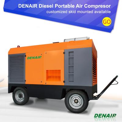 China Industrial Diesel Engine portable Screw Air Compressor Tractor Supply for sale