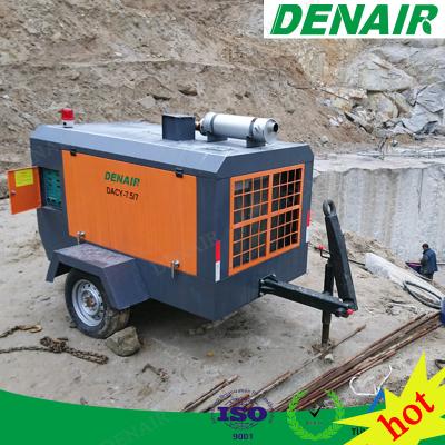 China 177 cfm 10 bar Diesel Engine Mobile Rotary Screw Air Compressor for sale
