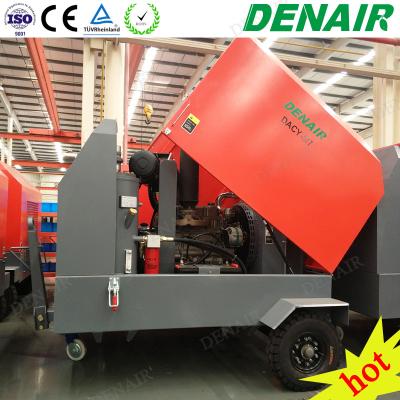 China 11 M3 Min China Denair Branded Portable Diesel Screw Air Compressor for sale