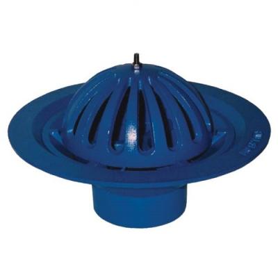 China Ductile Iron full-flow 180 degree vertical roof outlet – center bolt with the dome or flat grate for sale