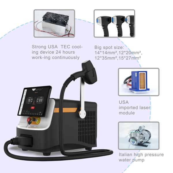 Quality 1064nm 808 Diode Laser Portable Beauty Machine With Big Screen for sale