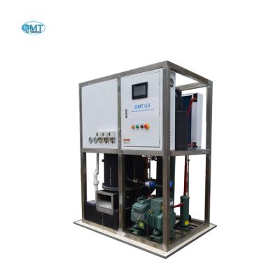 China Commercial 1000kg Ice Storage Capacity Touch Screen PLC Control Automatic Tube Ice Machine for Bar Restaurant Dinking for sale